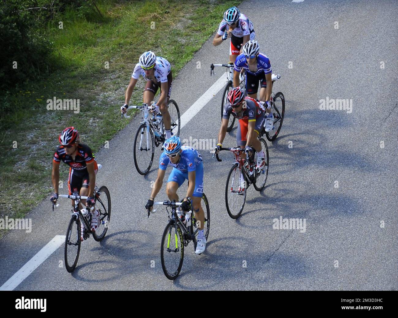 20100714 - GAP, FRANCE: The group of leaders, with Belgian Mario Aerts of team Omega Pharma ...