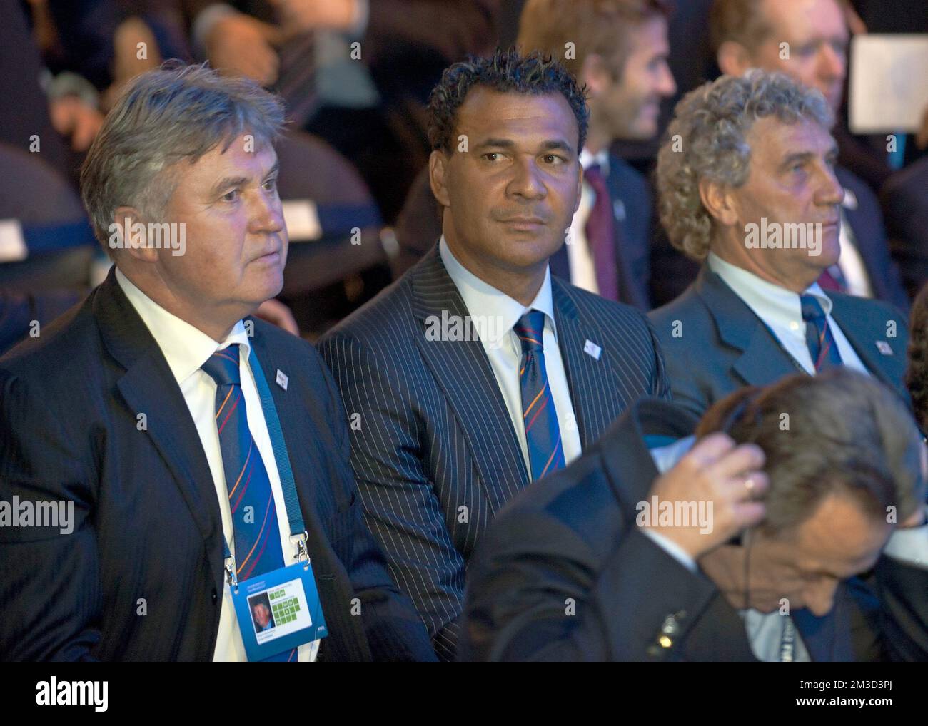 Guus Hiddink, Ruud Gullit and Jean-Marie Pfaff pictured at media centre ...