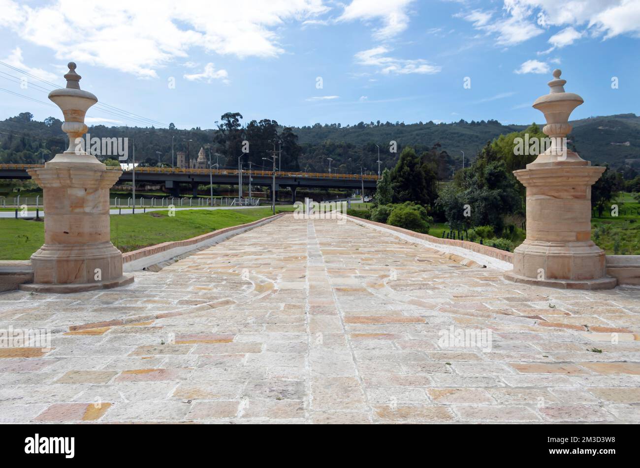 Puente del comn or common bridge Monument. National Monument with green ...