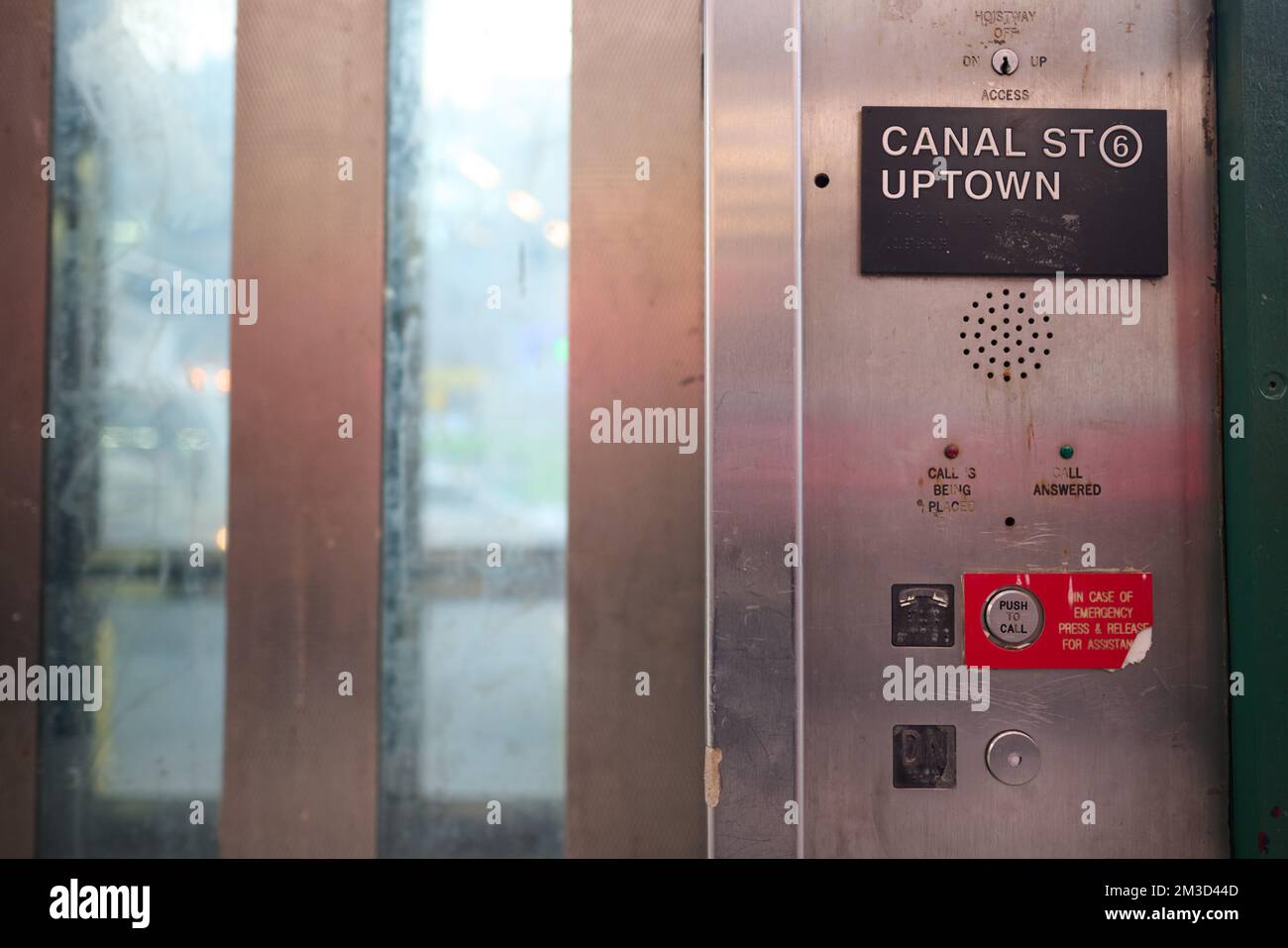 New York, New York, USA. 14th Dec, 2022. MTA elevator to Canal Street ...