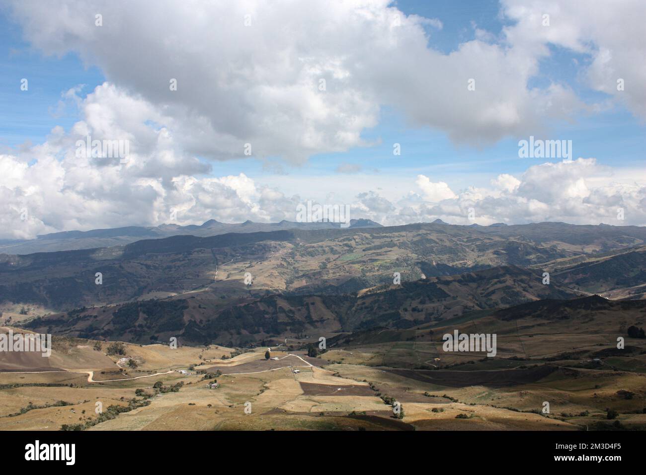 Beautiful colombian andean mountain range landscape on sunny golden ...