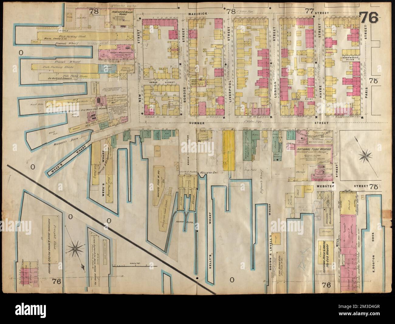 Insurance map of Boston vol. 3 (South & East Boston) : plate 76 , Fire ...