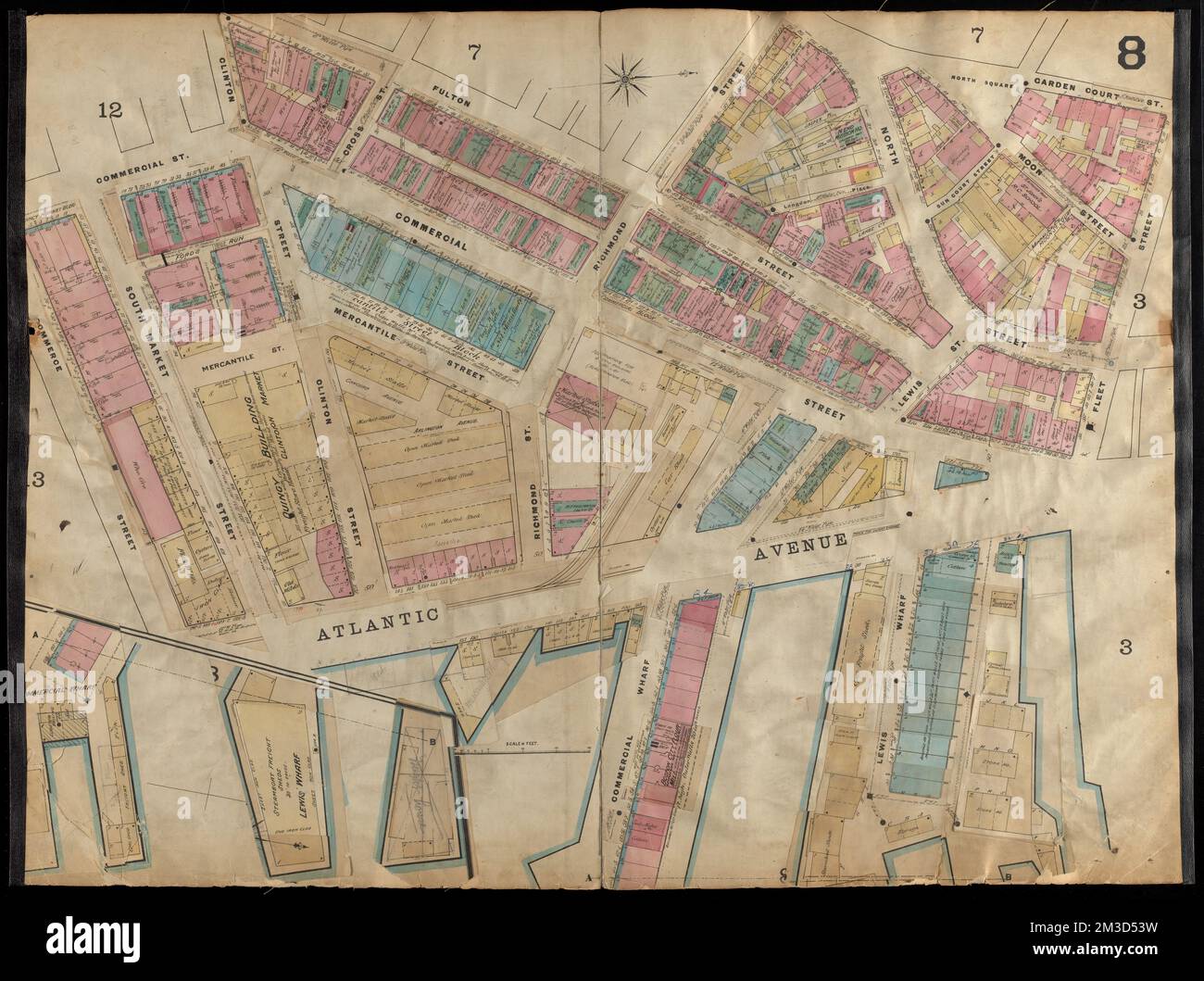 Insurance maps of Boston volume one : plate 8 , Fire risk assessment ...