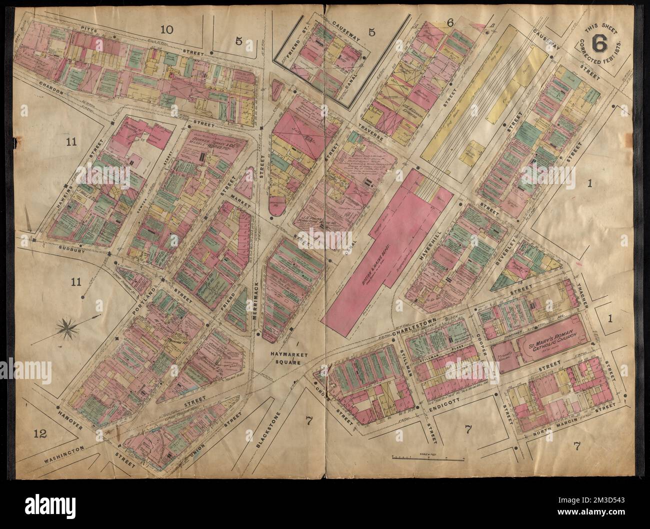 Insurance maps of Boston volume one : plate 6 , Fire risk assessment ...
