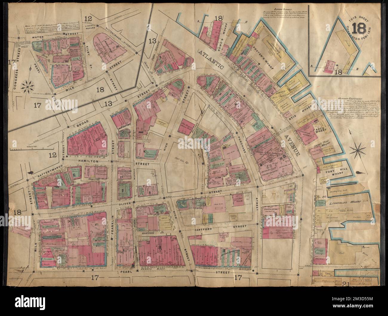 Insurance maps of Boston volume one : plate 18 , Fire risk assessment ...