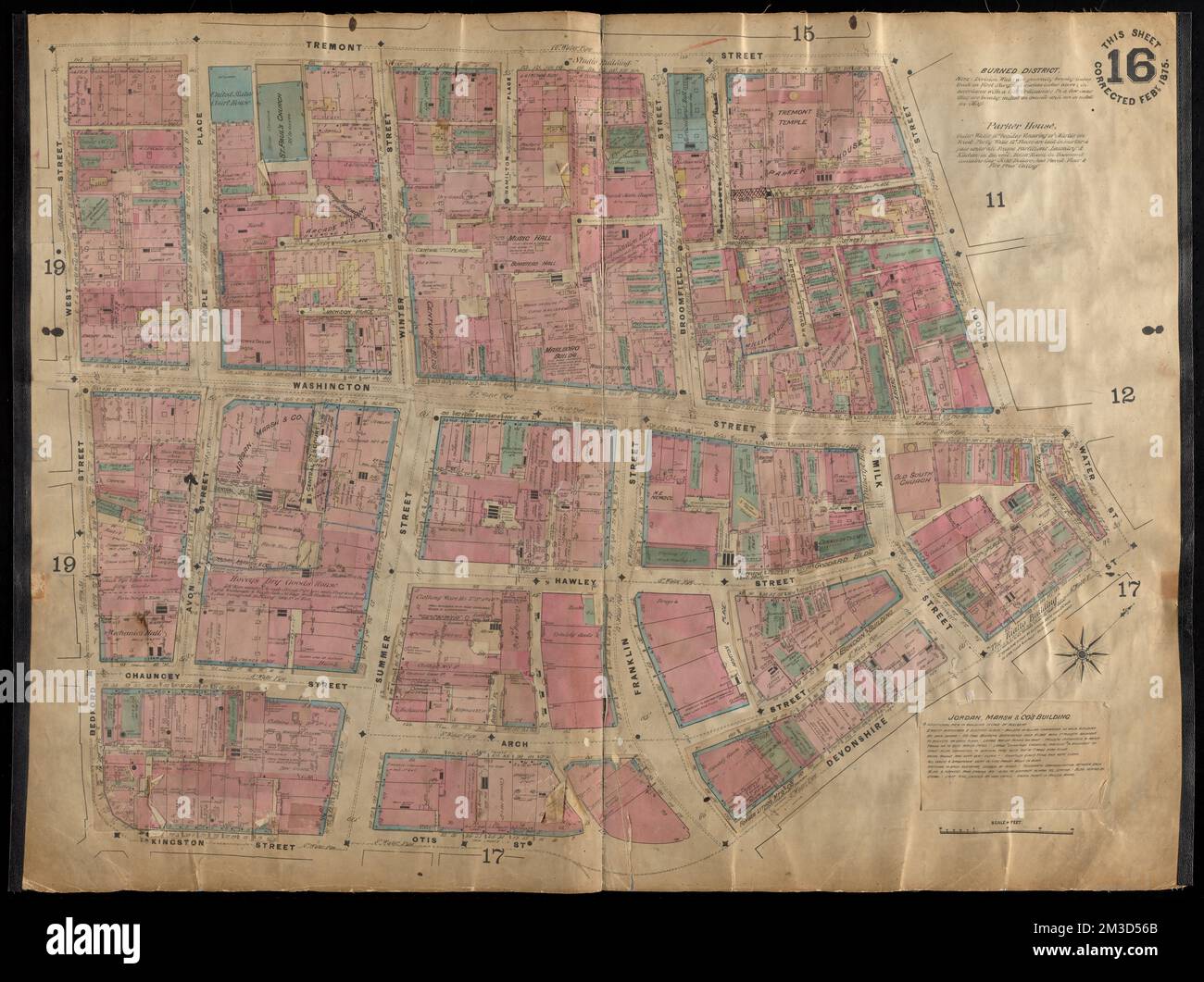 Insurance maps of Boston volume one : plate 16 , Fire risk assessment ...