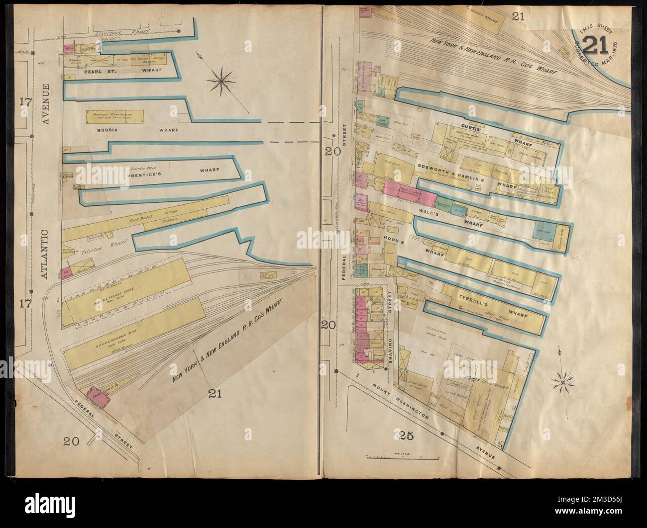 Insurance maps of Boston volume one : plate 21 , Fire risk assessment ...