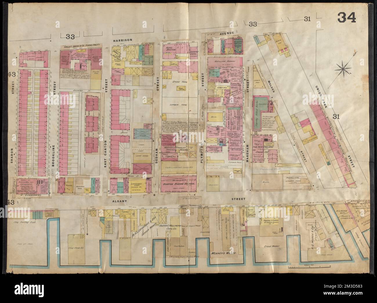Insurance maps of Boston volume two : plate 34 , Fire risk assessment ...
