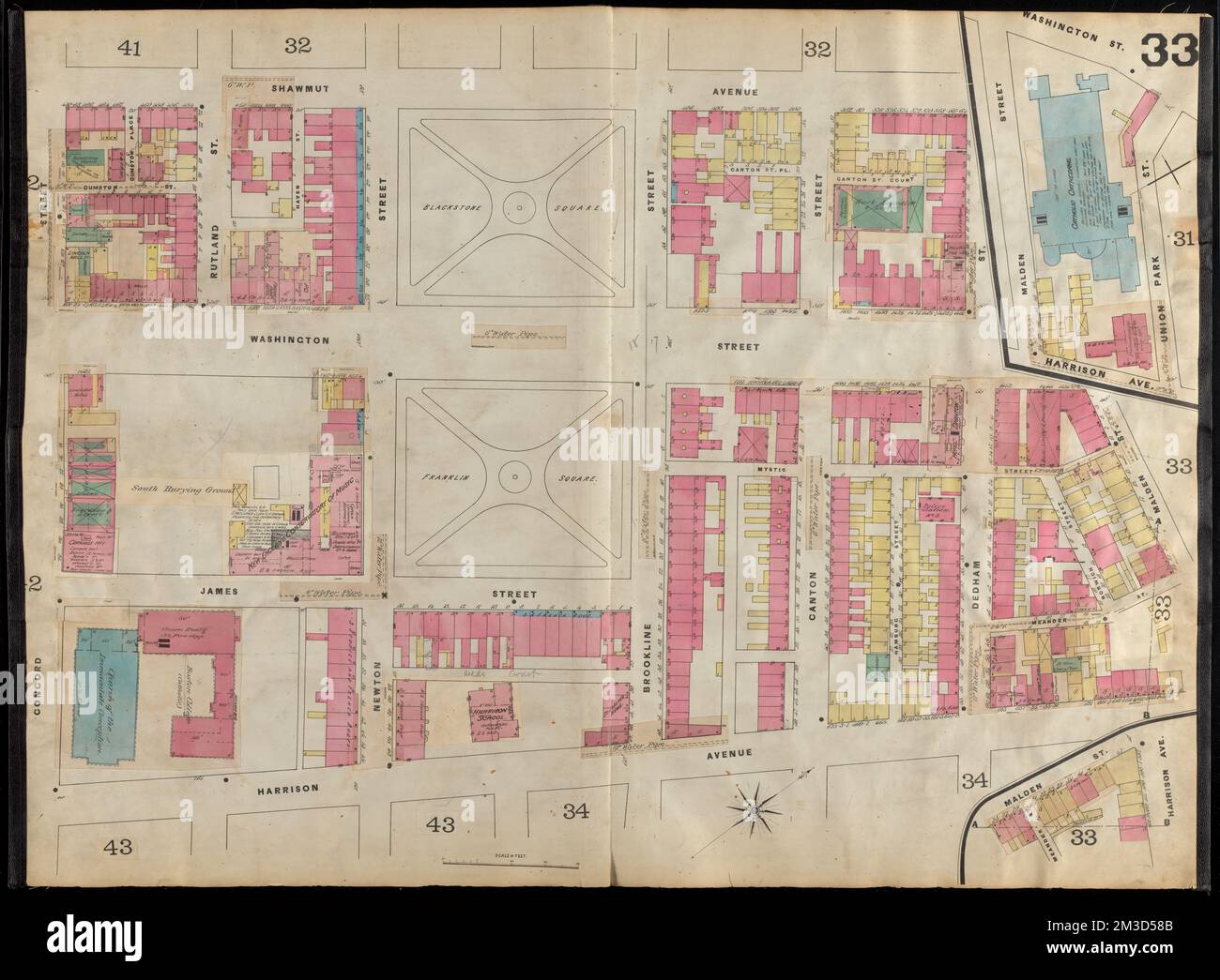 Insurance maps of Boston volume two : plate 33 , Fire risk assessment ...