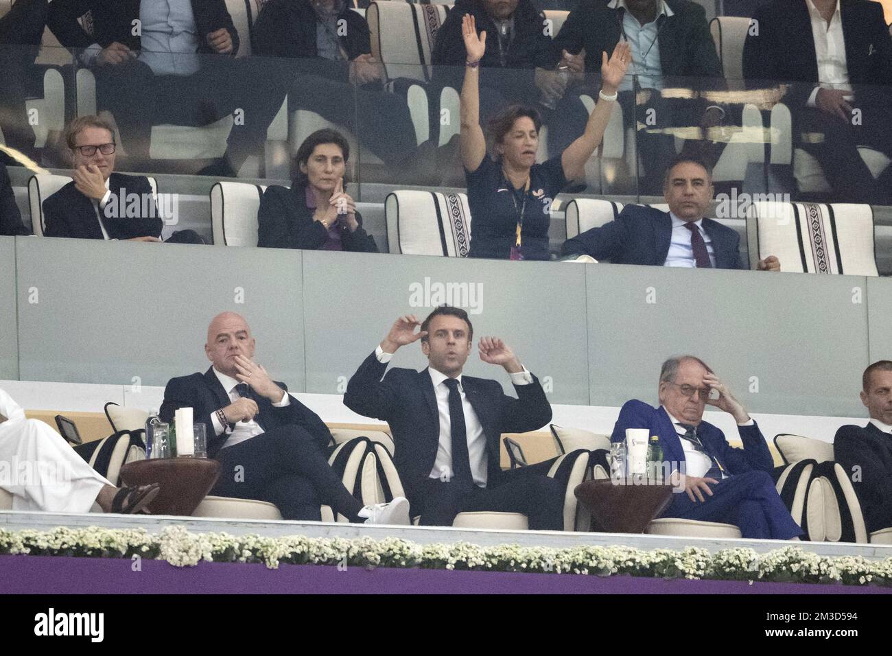 Al Khor, Qatar. 14th Dec, 2022. France's President Emmanuel Macron ...