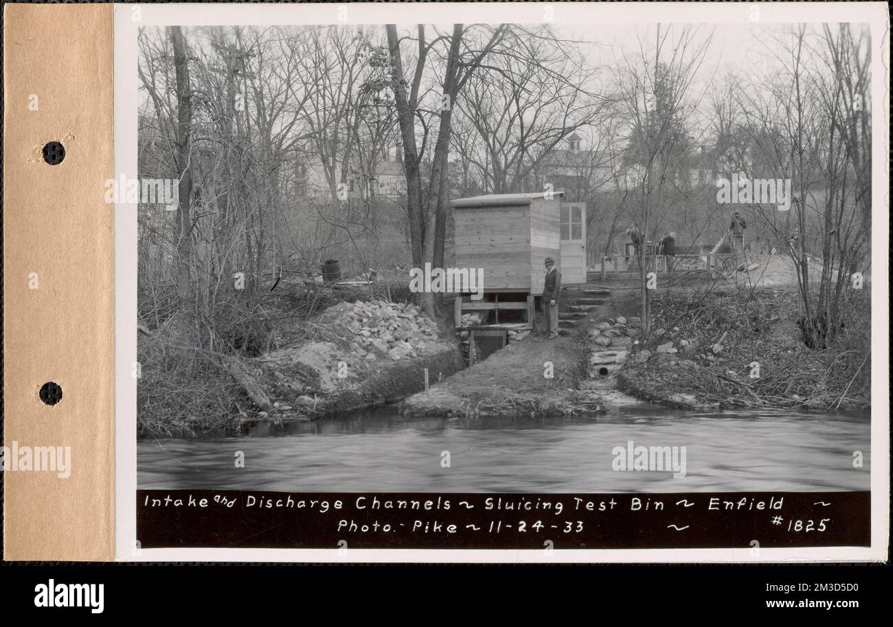Intake and discharge channels, sluicing test bin, Enfield, Mass., Nov ...