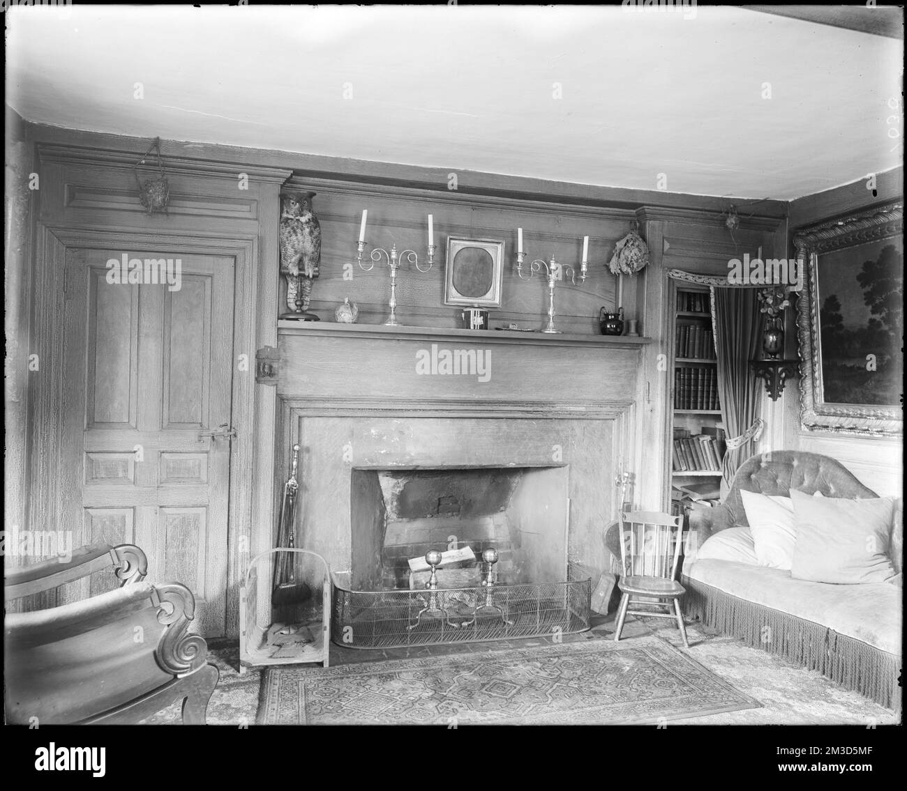 Interior detail, Concord, fireplace, 'Old Manse,' south parlor , Houses ...
