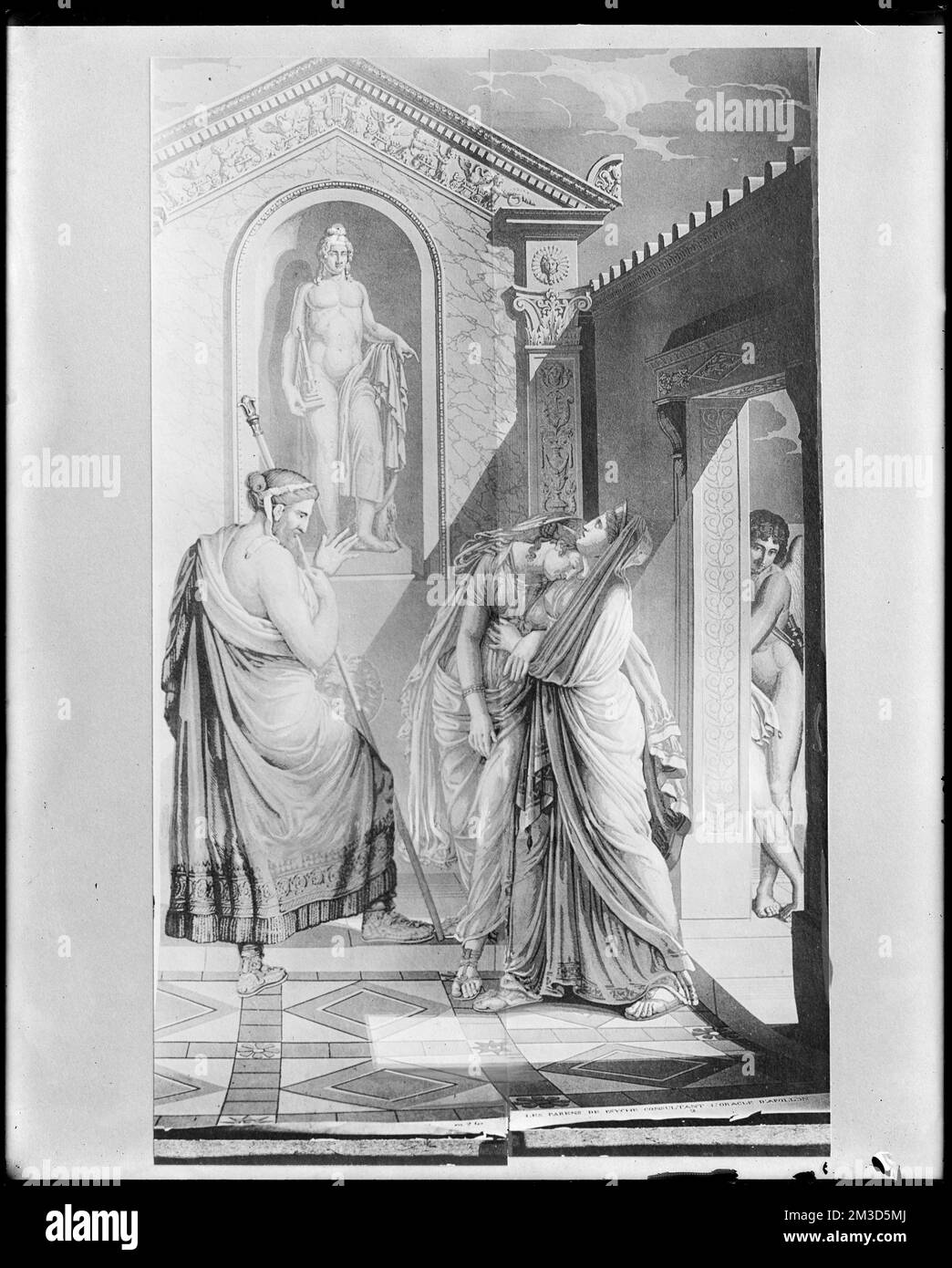 Interior detail, wallpaper, panel number 1 'Cupid and Psyche ...