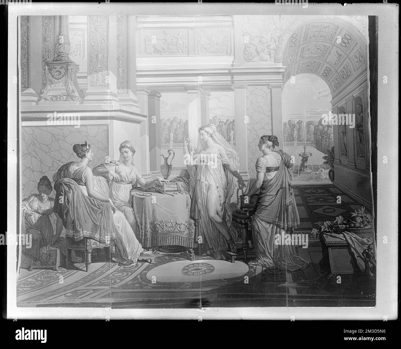 Interior detail, wallpaper, panel number 4 'Cupid and Psyche ...