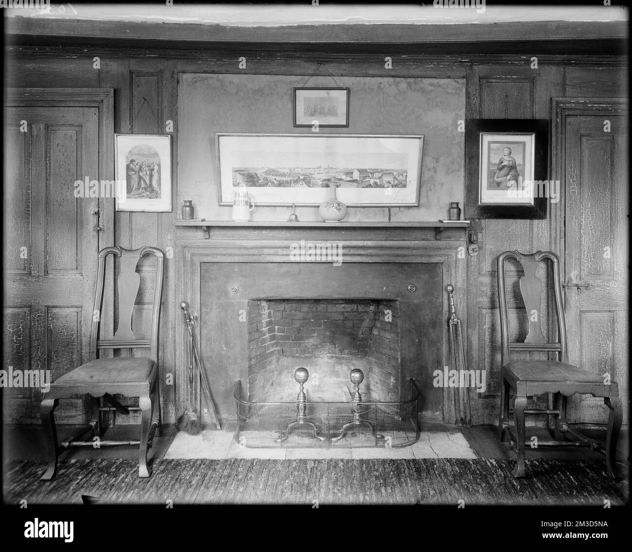 Interior detail, Concord, dining room fireplace, 'Old Manse' , Houses ...