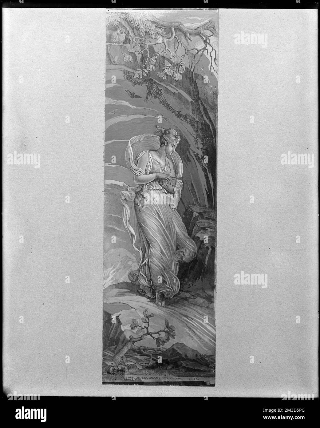 Interior detail, wallpaper, panel number 10 'Cupid and Psyche ...