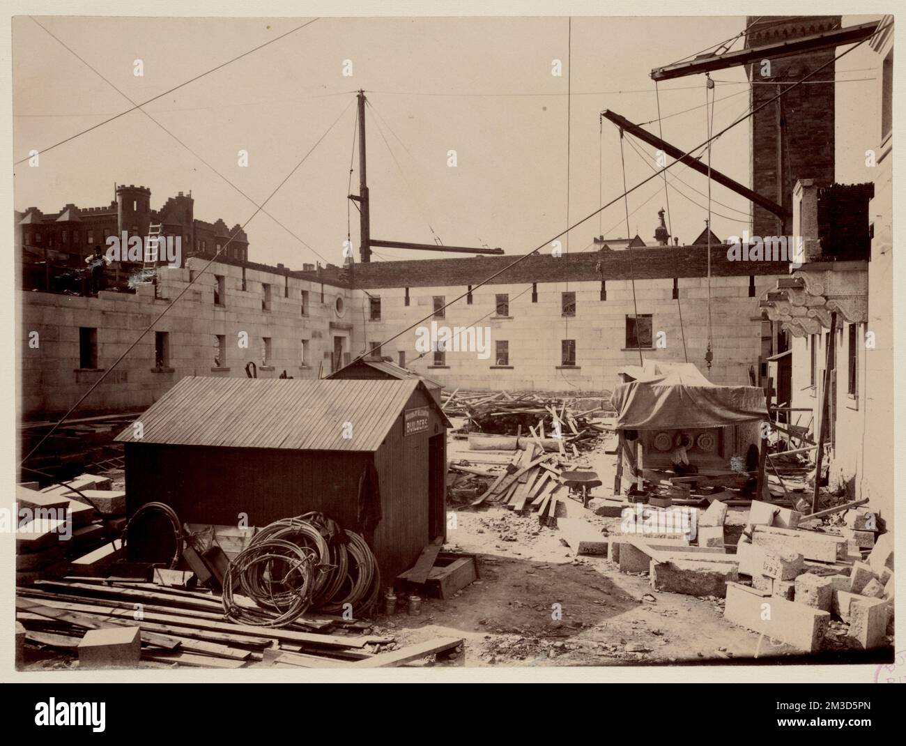 Interior of Courtyard, construction of the McKim Building , Public ...