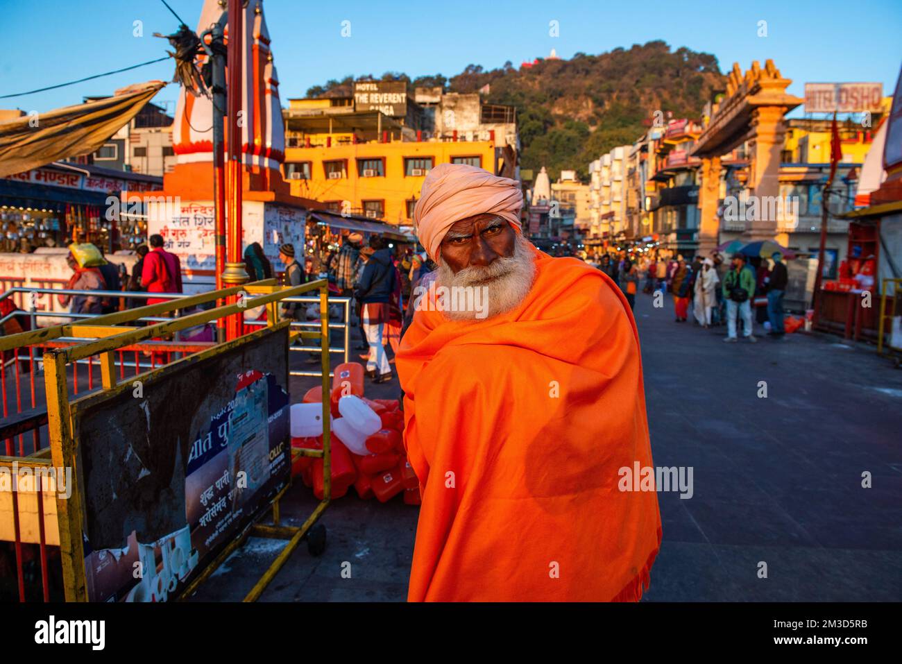 Haridwar, India. 14th Dec, 2022. Blanket clad sadhu seen during a cold ...