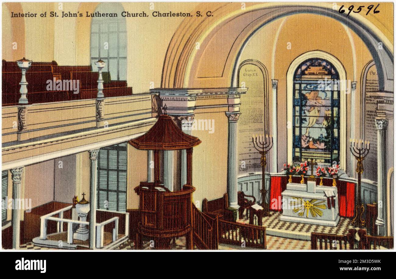 Interior of St. John's Lutheran Church, Charleston, S. C. , Churches ...