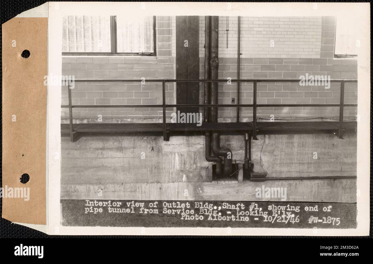 Interior view of Outlet Building, Shaft #1, showing end of pipe tunnel ...