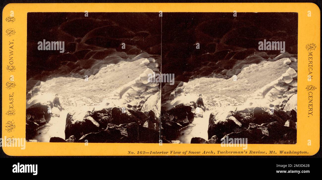 Interior view of Snow arch, Tuckerman's Ravine, Mt. Washington ...