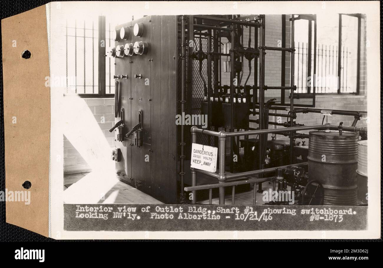 Interior view of Outlet Building, Shaft #1, showing switchboard ...