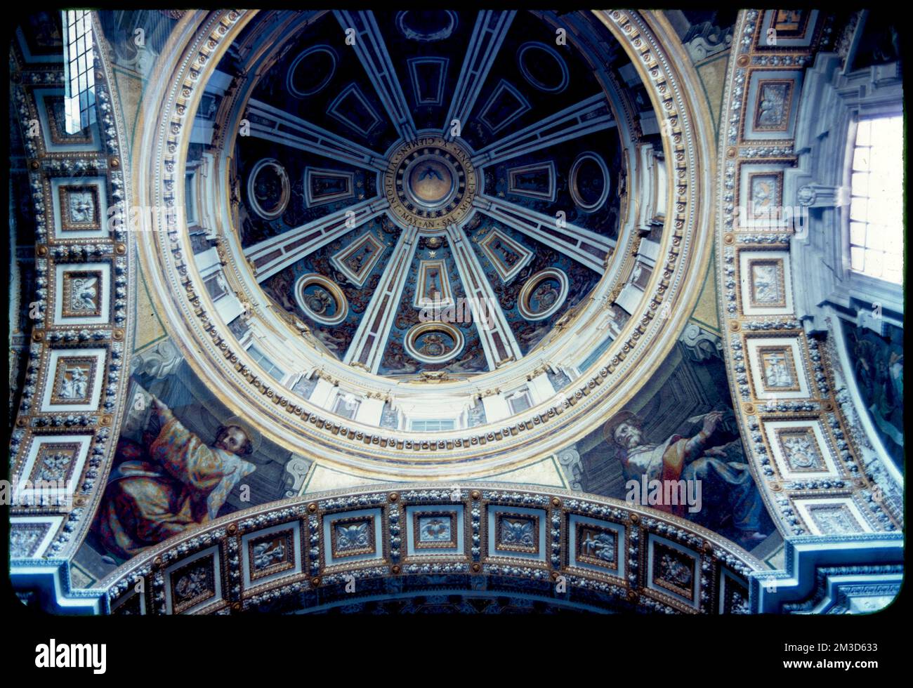 Interior view of dome of the Clementine Chapel, St. Peter's Basilica ...