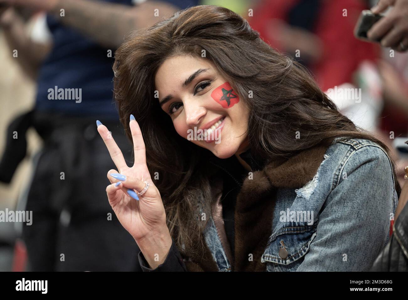 Al Khor, Qatar. 14th Dec, 2022. Moroccan fan attends the FIFA World Cup ...