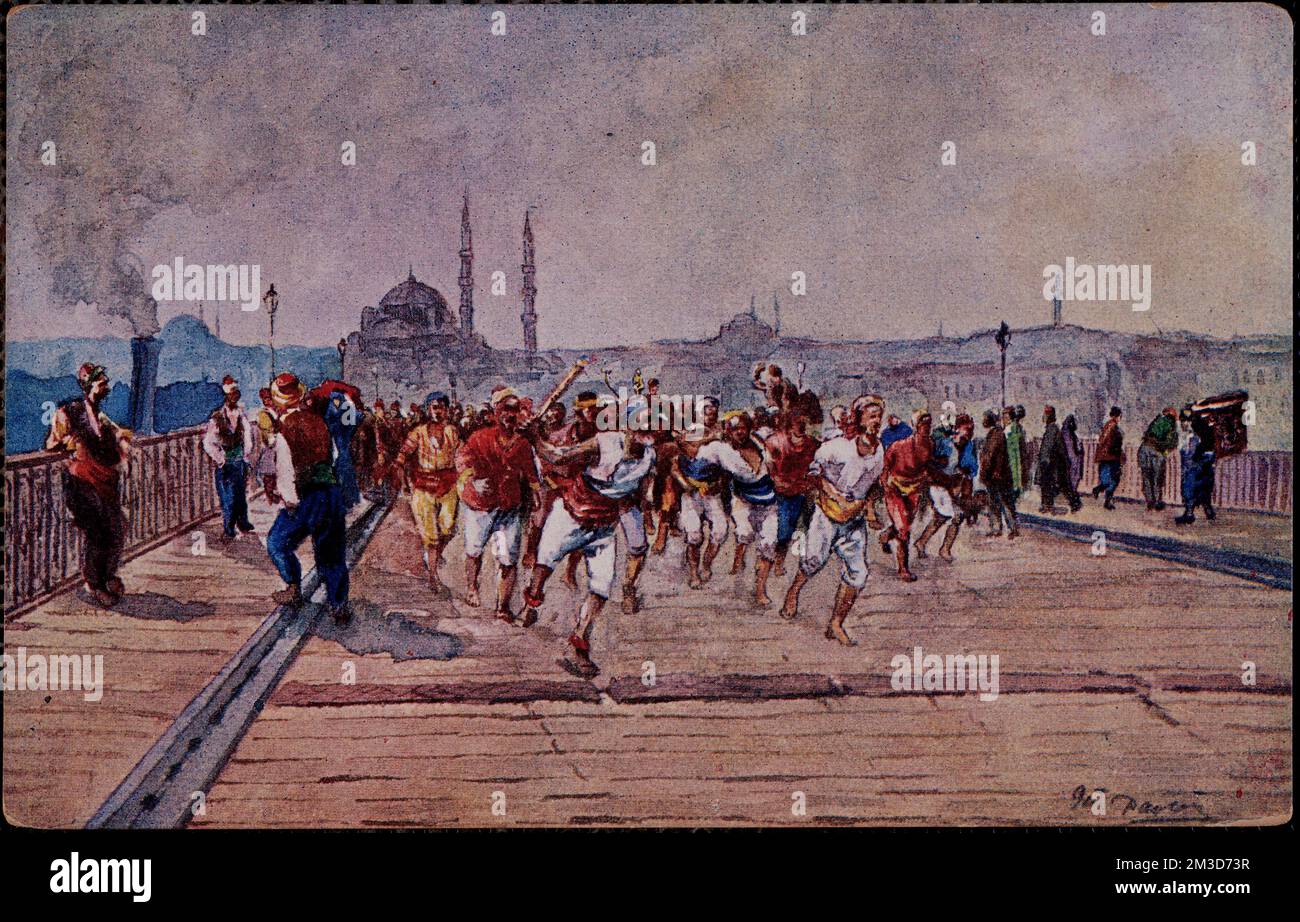 Irregular firemen running to a fire - Pompier irrégulier courant au feu ...