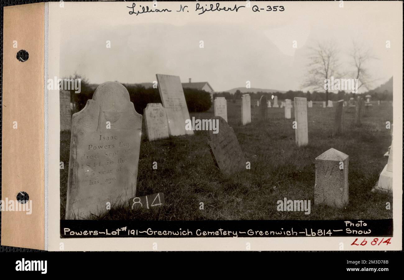 Isaac Powers Esquire, Greenwich Cemetery, Old section, lot 191 ...