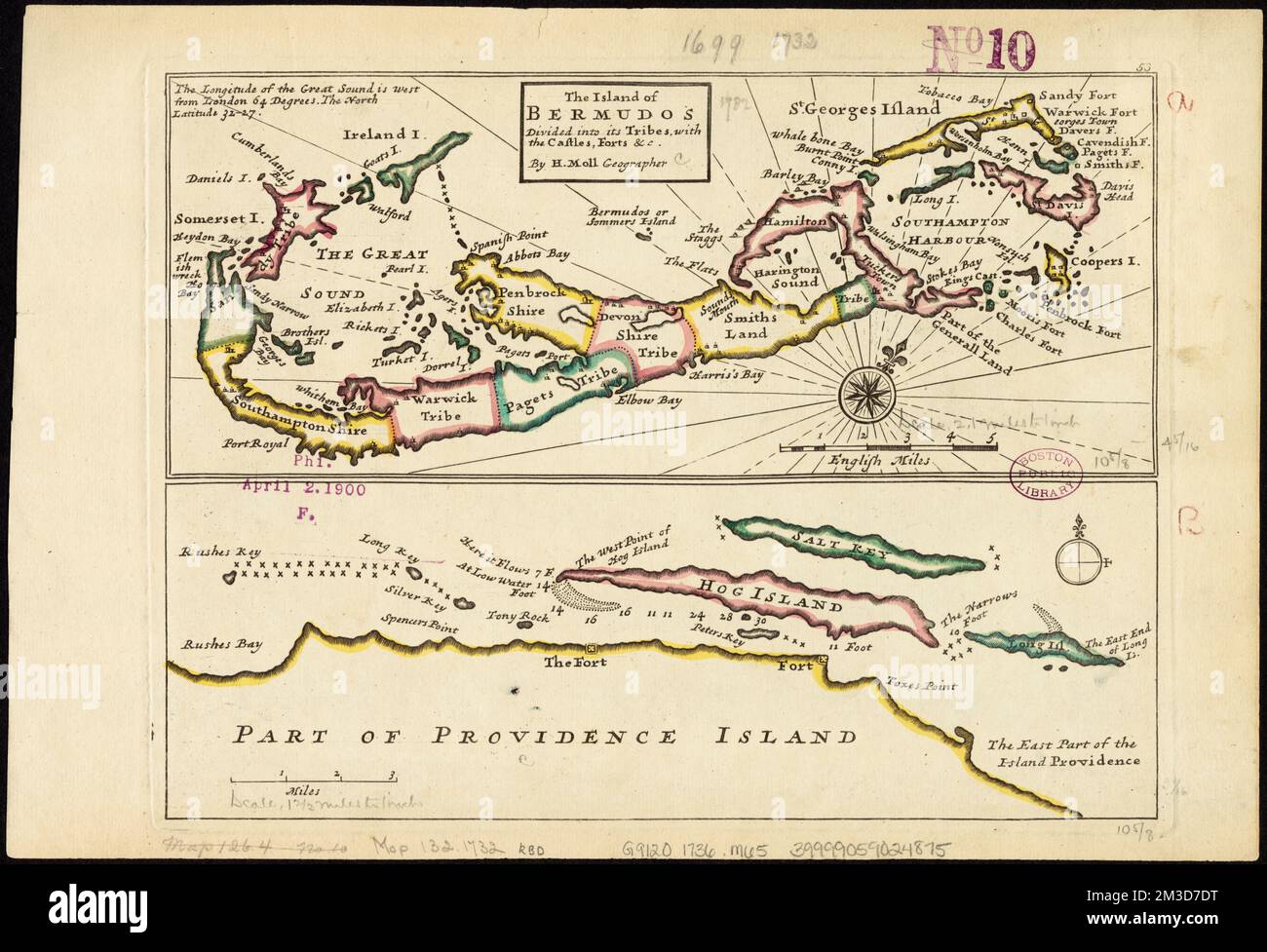 The island of Bermudos divided into its tribes, with the castles, forts &c , Bermuda Islands ...
