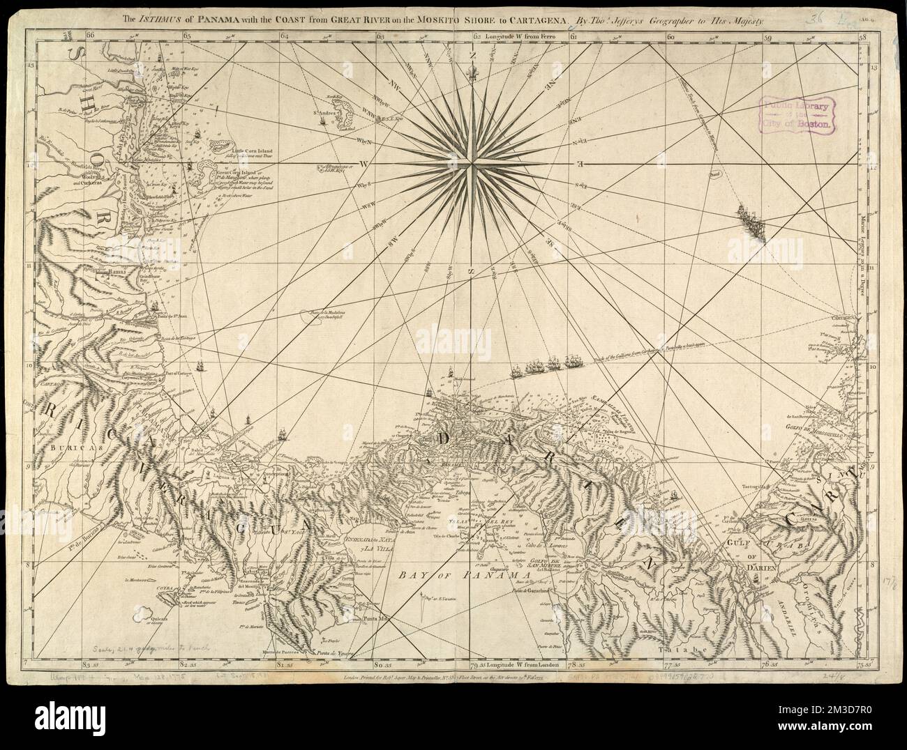 The Isthmus of Panama with the coast from Great River on the Moskito ...