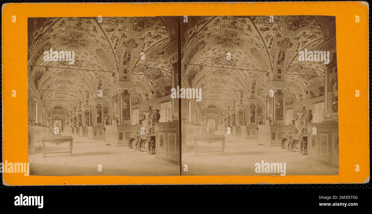 Italie Rome , Libraries, Passageways, Frescoes, Biblioteca apostolica ...