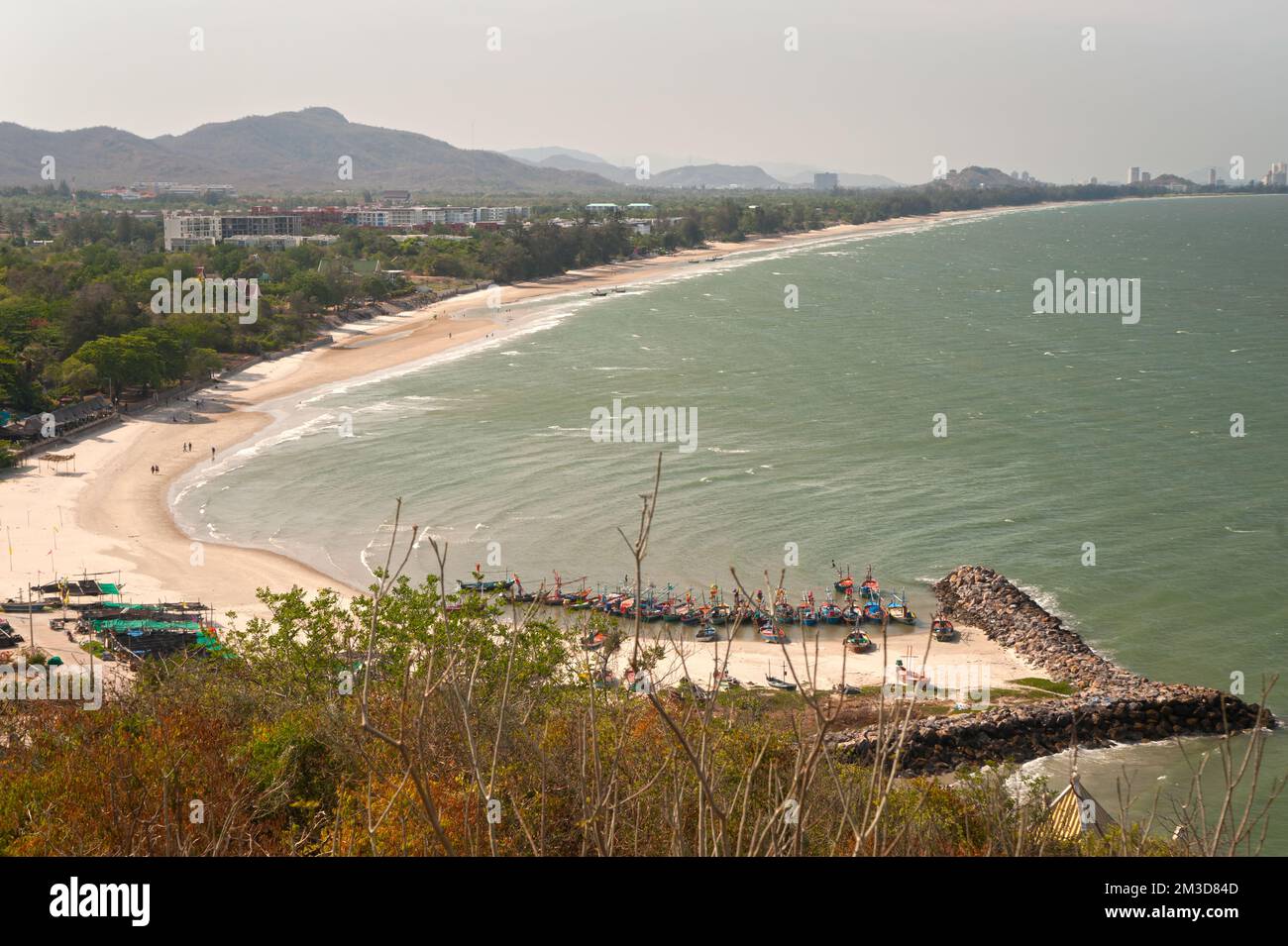 Scenenic of Khao Tao beach from Wat Khao Tao is located, Hua Hin , Pra ...