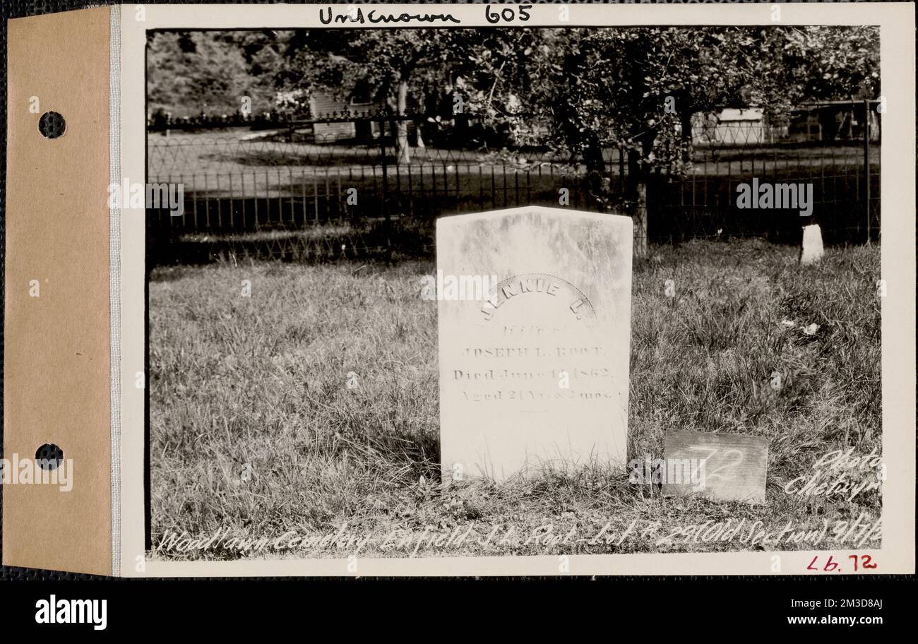 J. L. Root, Woodlawn Cemetery, old section, lot 29, Enfield, Mass ...