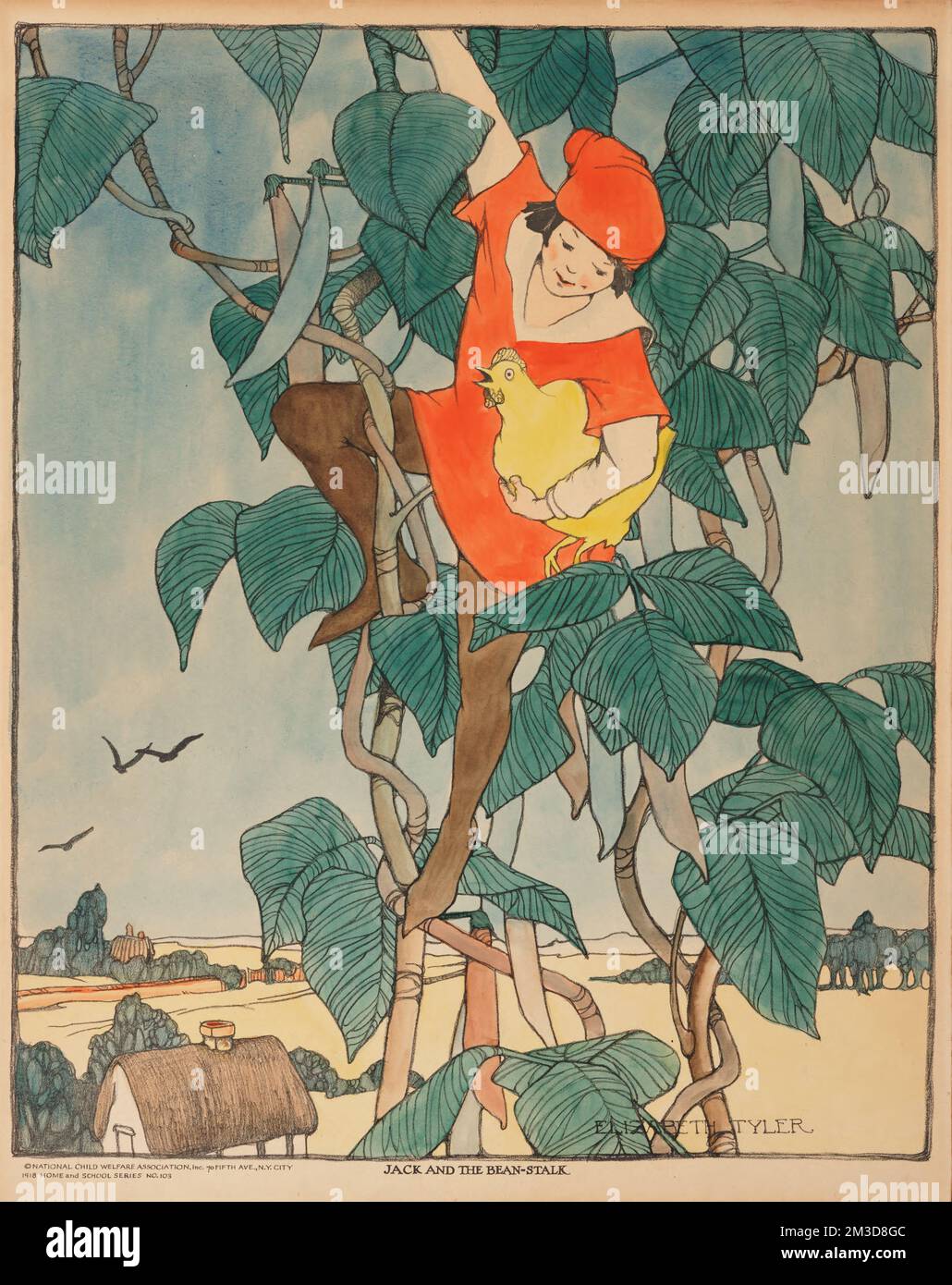 Jack and the bean-stalk , Chickens, Boys, Plants, Fictitious characters ...