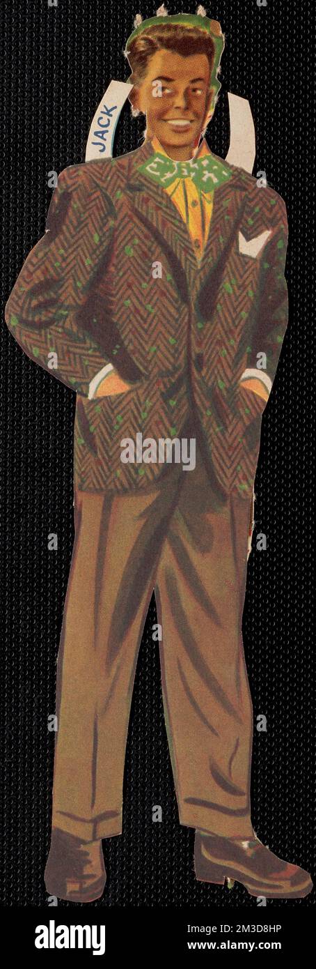 Jack paper doll in outfits , Shoes, Trousers, Coats, Sport clothes ...