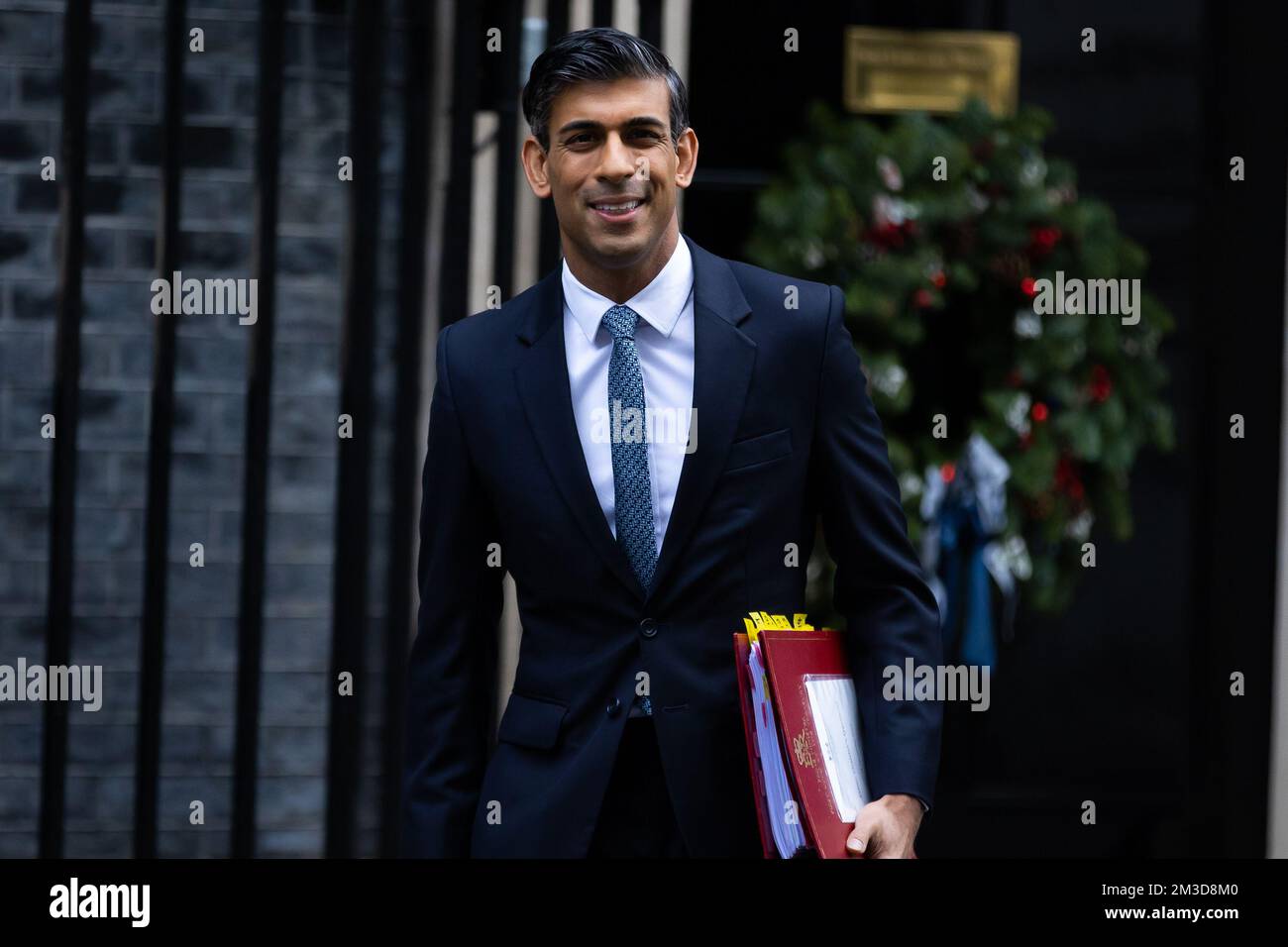 London, UK. 14th Dec, 2022. Prime Minister Rishi Sunak leaves 10 ...