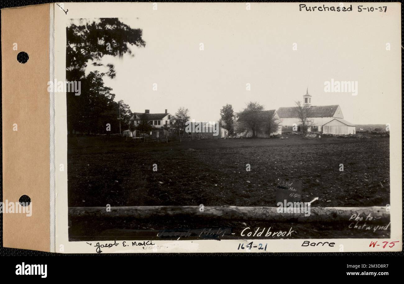 Jacob E. Maki, house and barn, Coldbrook, Barre, Mass., Jun. 7, 1928 ...