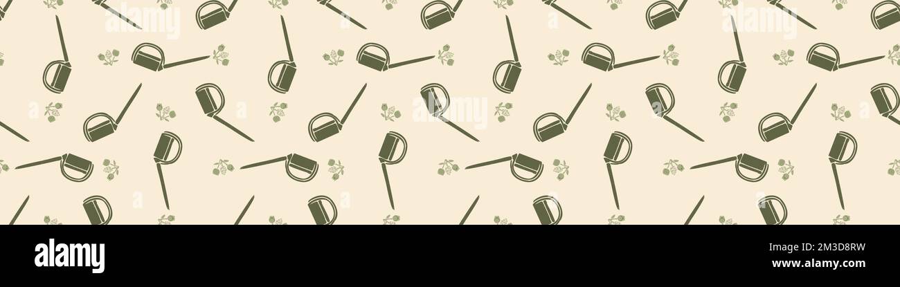 Natural allotment floral vector border. Seamless garden growing floral ...