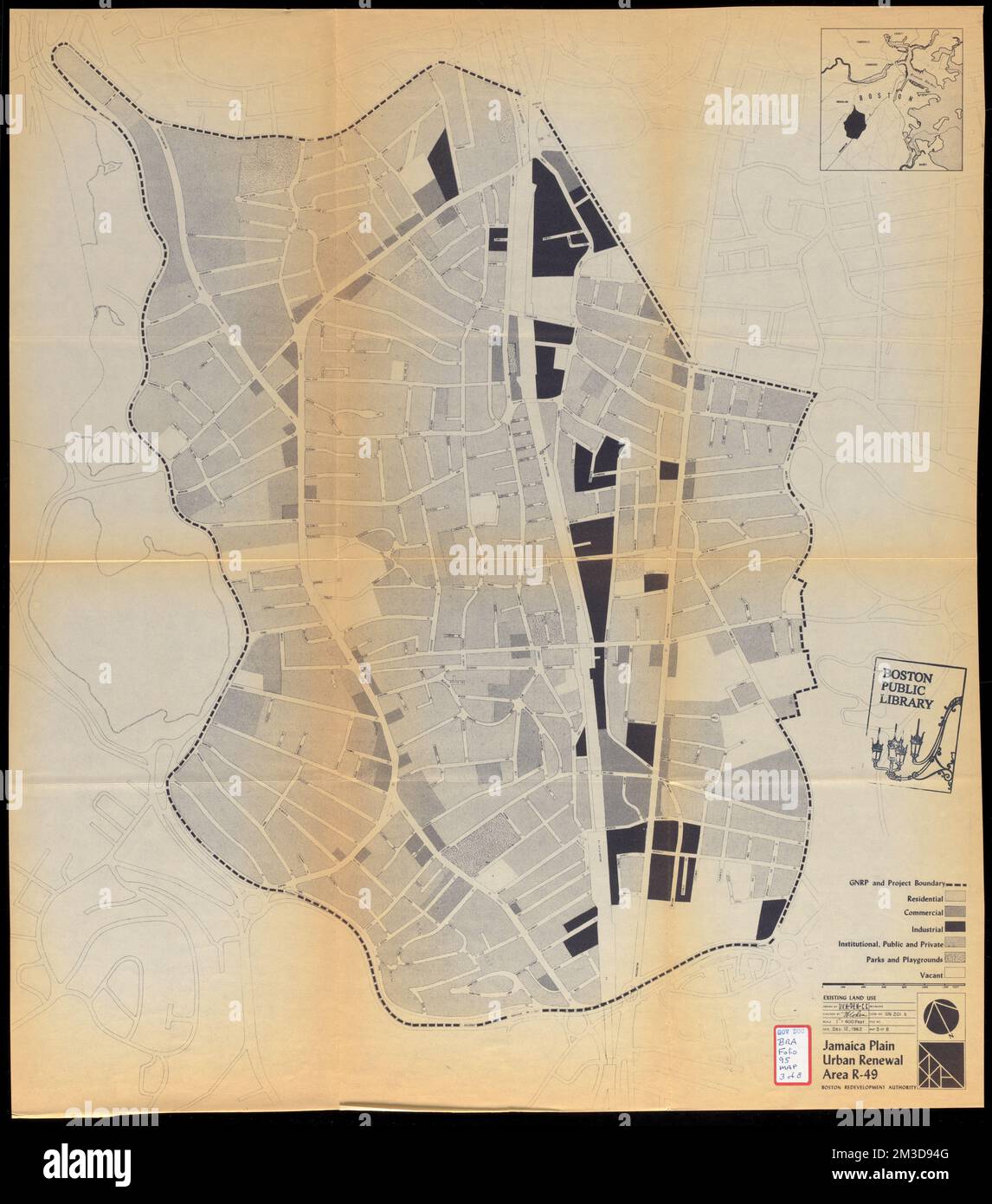 Jamaica Plain urban renewal area r-49 : existing land use , Jamaica ...