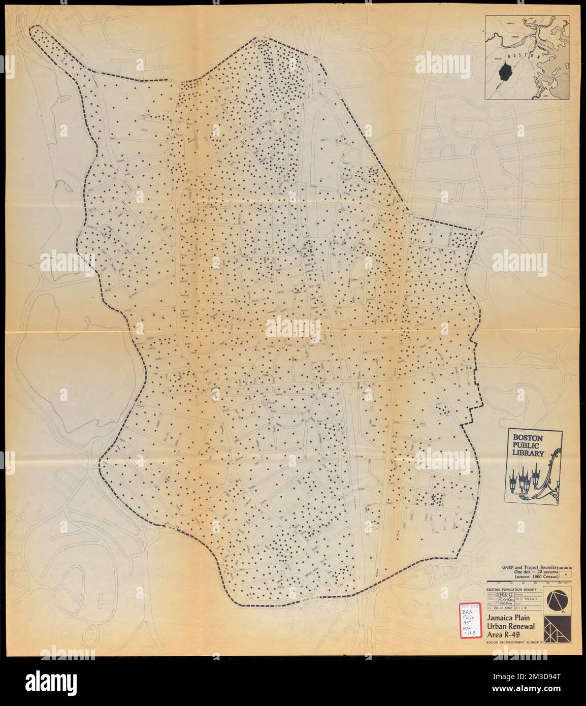 Jamaica Plain urban renewal area r-49 : existing population density ...