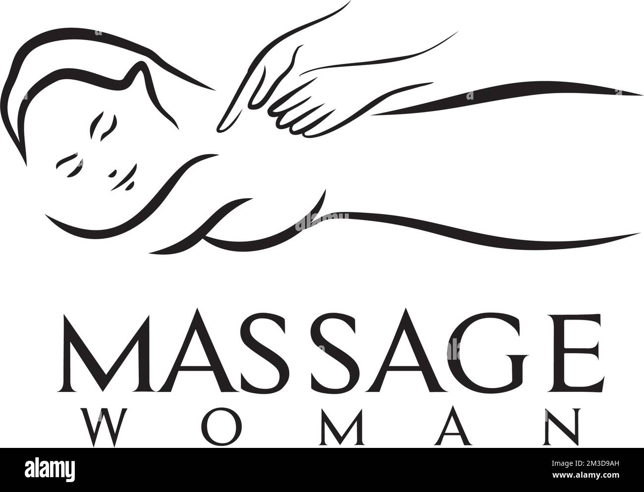 Woman massage therapy clinic vector logo design Stock Vector Image ...