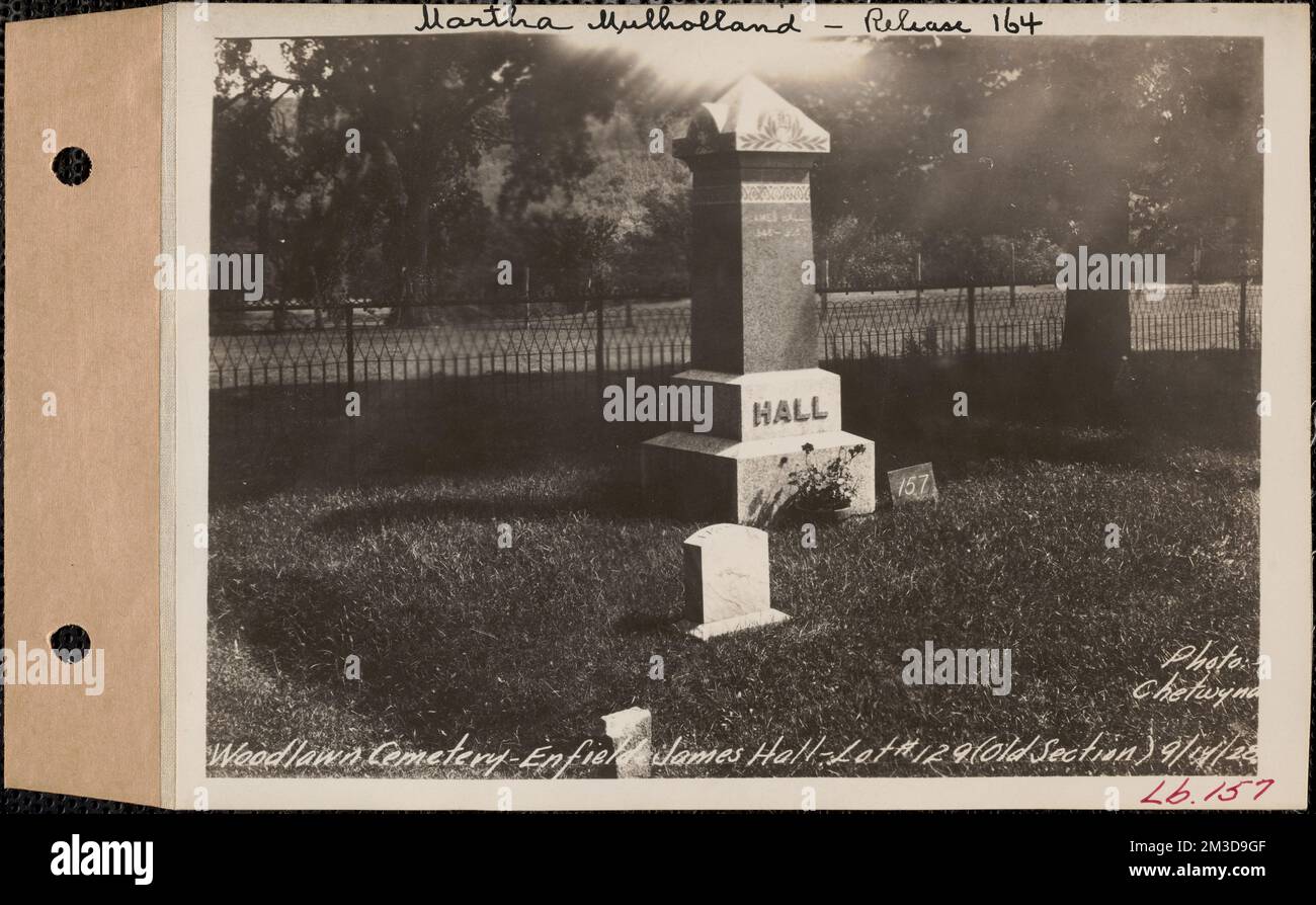 James Hall, Woodlawn Cemetery, old section, lot 129, Enfield, Mass ...