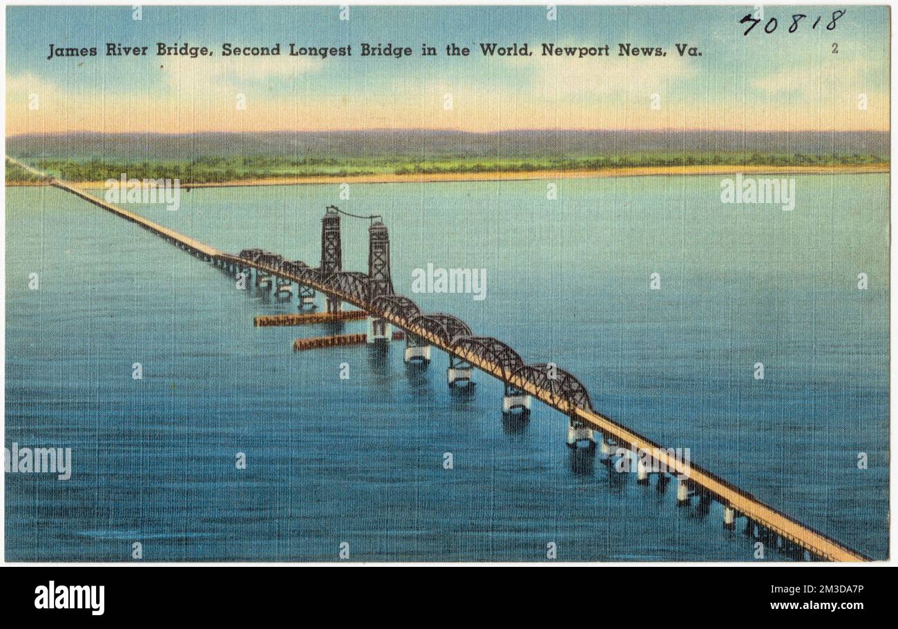James River Bridge, second longest bridge in the world, Newport News ...