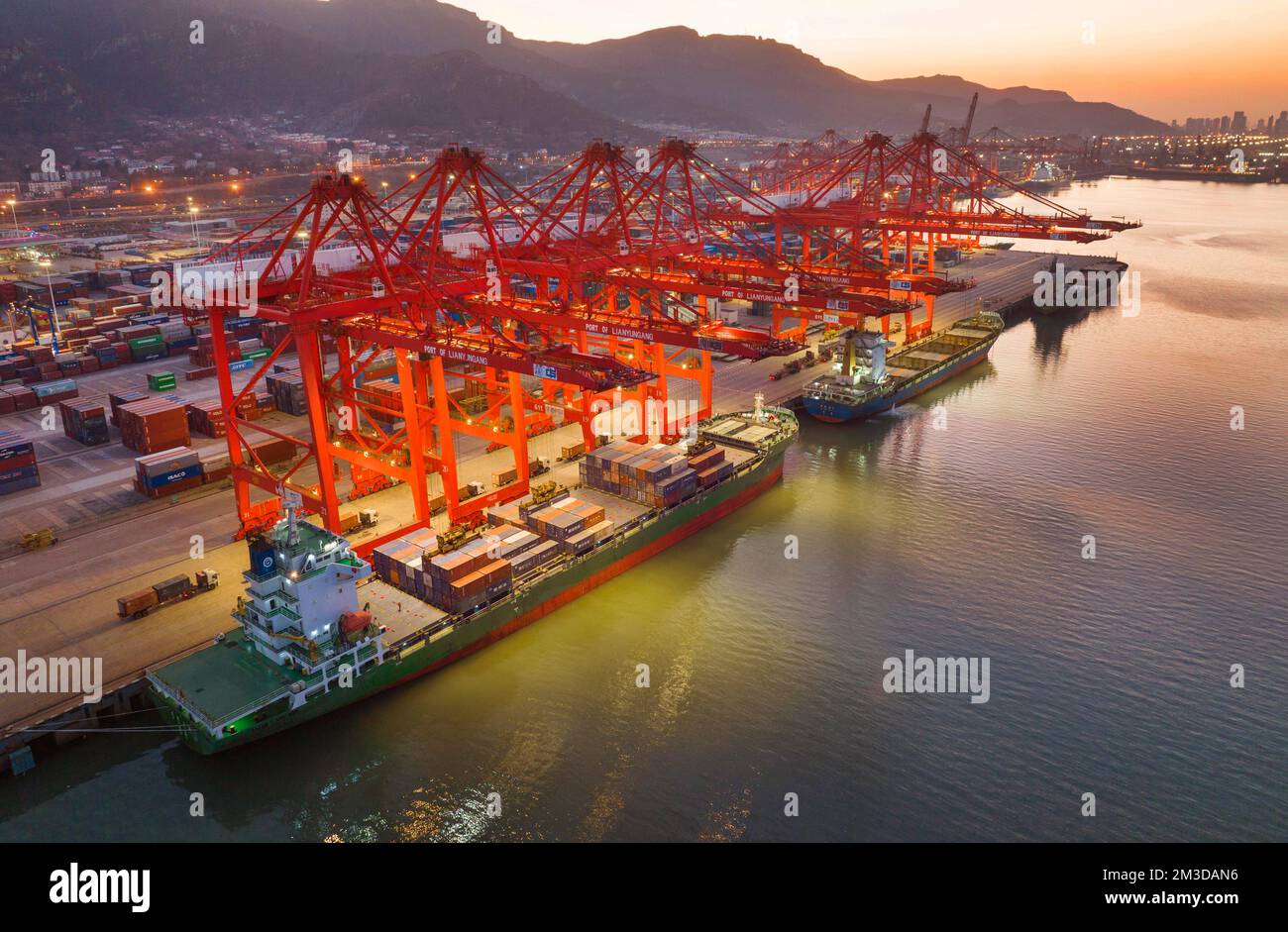 LIANYUNGANG, CHINA - DECEMBER 14, 2022 - Aerial photo shows the orderly ...