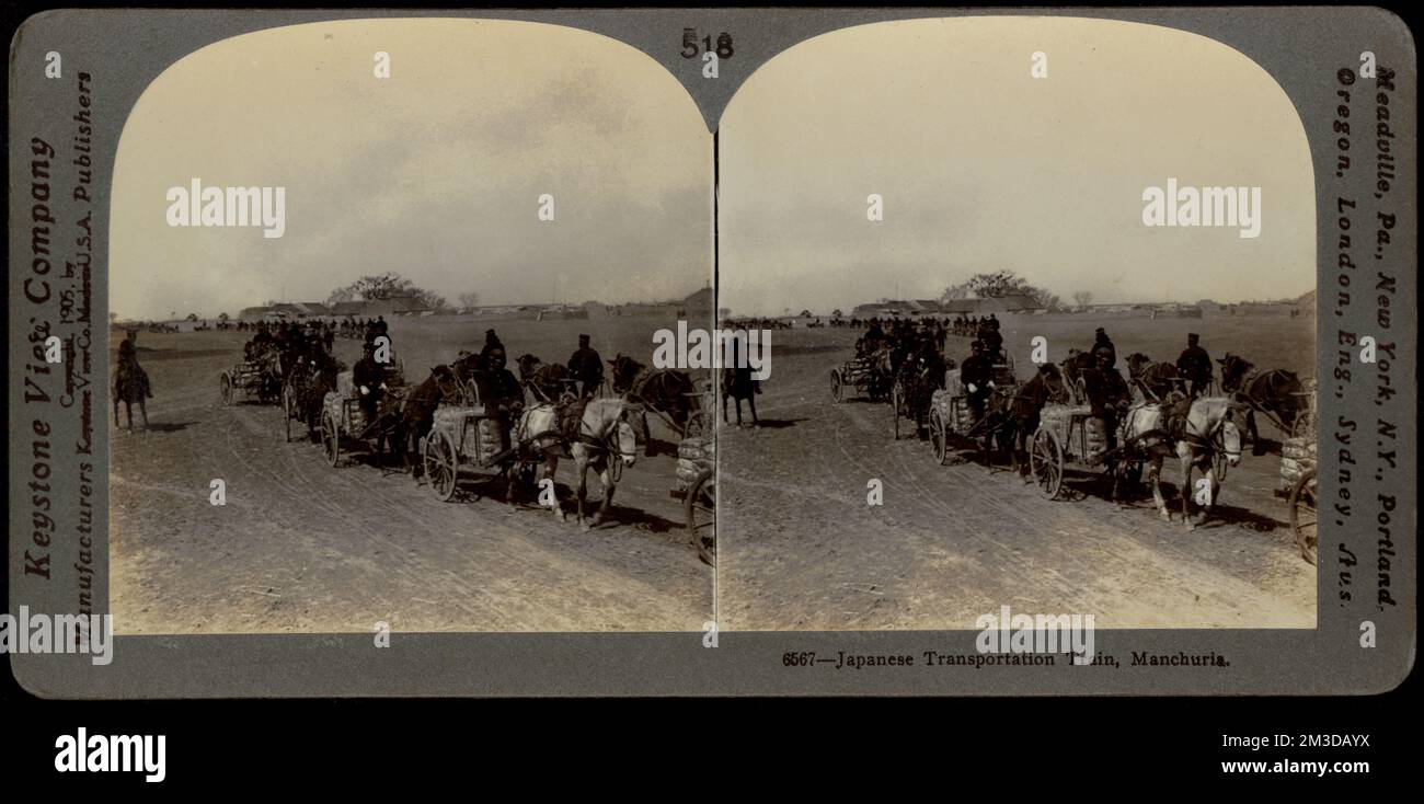 Japanese transportation train, Manchuria , Caravans, Plains Stock Photo ...