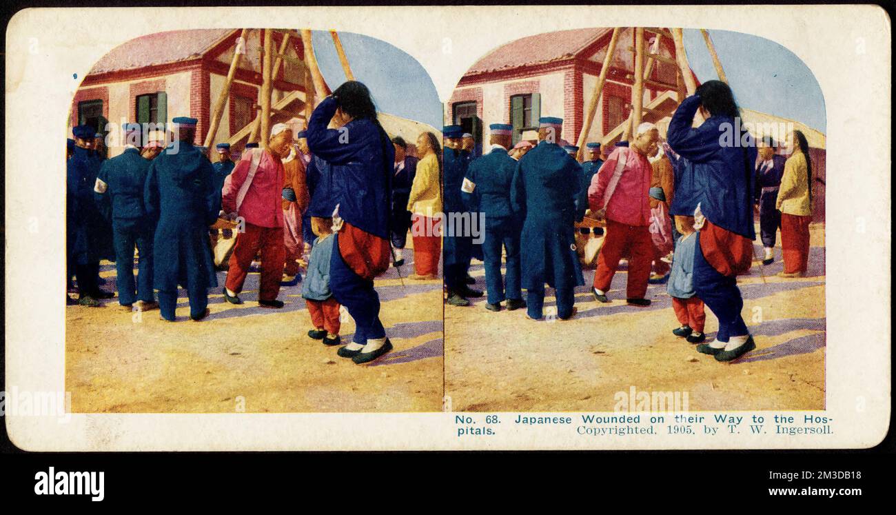 Japanese wounded on their way to the hospitals , War casualties, Russo ...