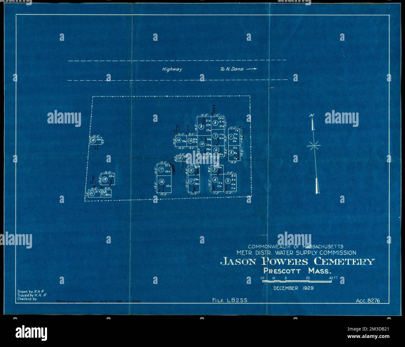 Jason Powers Cemetery, Prescott, Mass., Dec. 1929 , waterworks ...