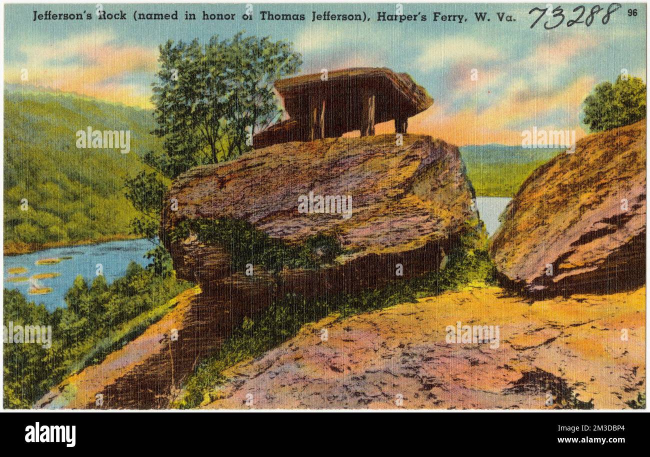 Jefferson's Rock (named in honor of Thomas Jefferson), Harper's Ferry ...